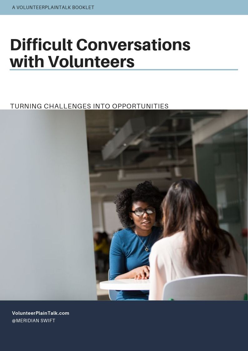 Difficult Conversations With Volunteers: A free booklet ...