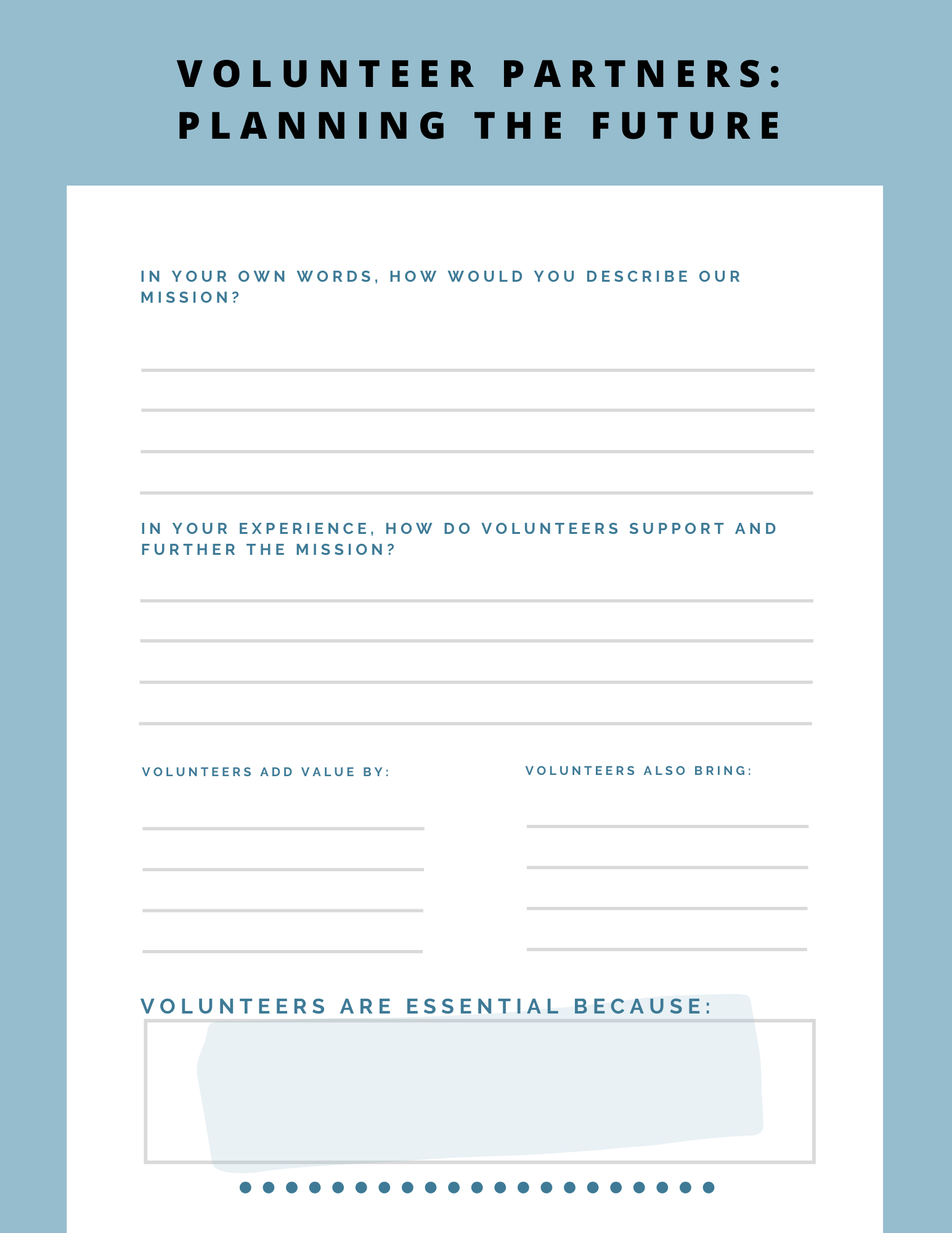 A Good Time to Collect Data: Free Volunteer Survey – volunteerplaintalk